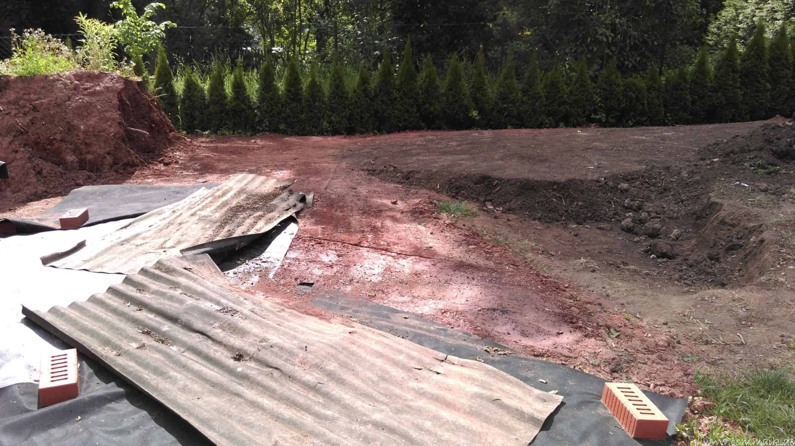 Pool Aussenanlagen vorbereiten - Platz schaffen für die Rasenanlage ...